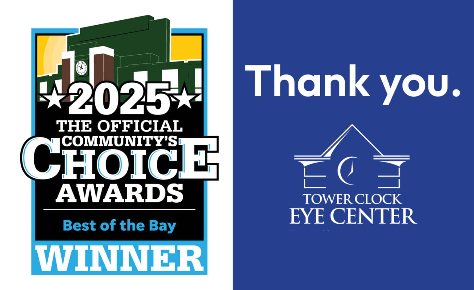 2025 Best of the Bay Winner - Tower Clock Eye Center